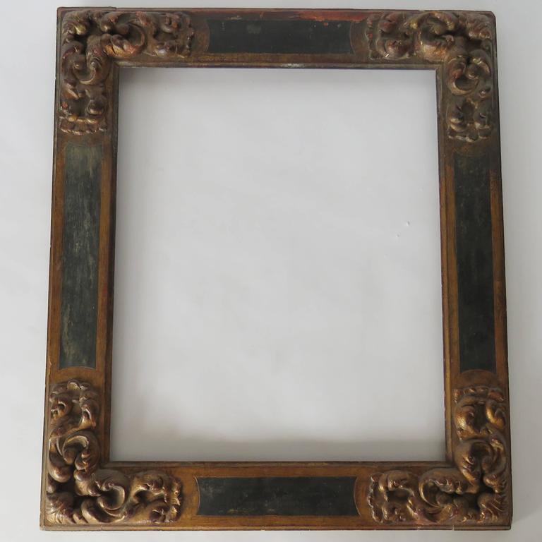 18th Century Polychrome Wood Frame For Sale at 1stDibs