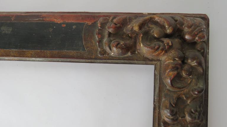 18th Century Polychrome Wood Frame For Sale at 1stDibs