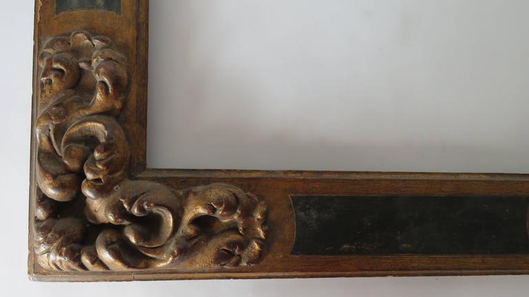 18th Century Polychrome Wood Frame For Sale at 1stDibs