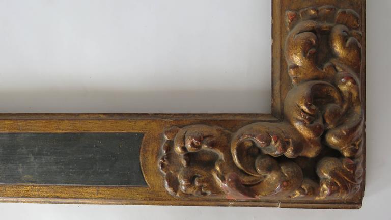 18th Century Polychrome Wood Frame For Sale at 1stDibs