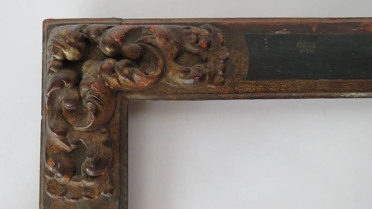 18th Century Polychrome Wood Frame For Sale at 1stDibs