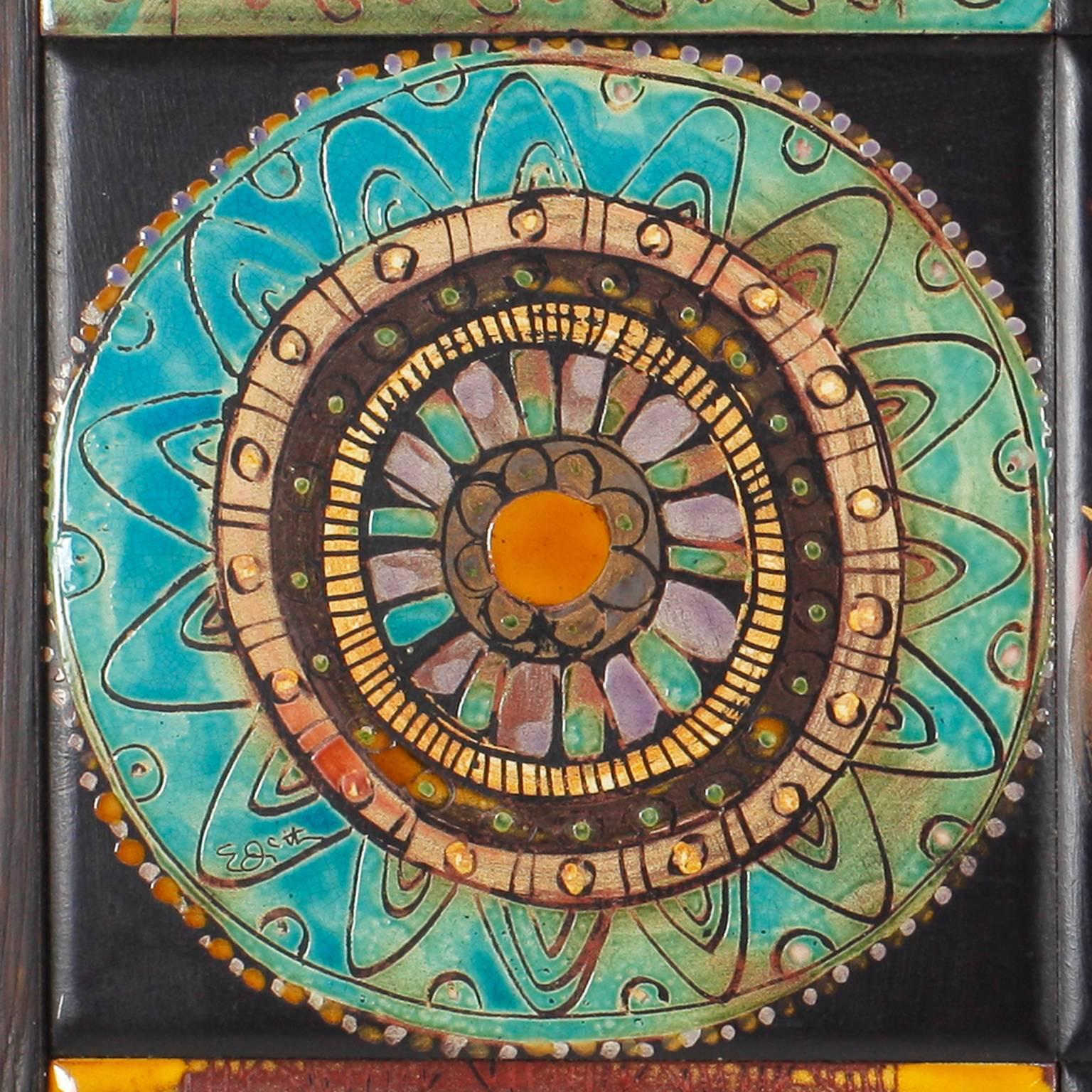 Ceramic Tile Wall Decoration Signed Edith and Natacha Fidler, 1970s For ...