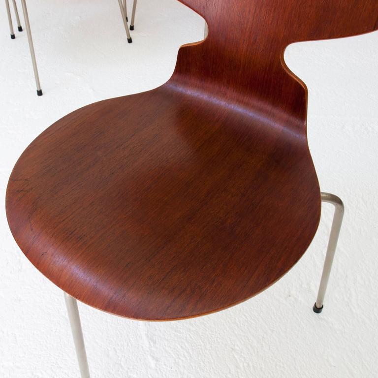 Teak Ant Chairs 3100 Arne Jacobsen for Fritz Hansen, Early 1960s at 1stDibs