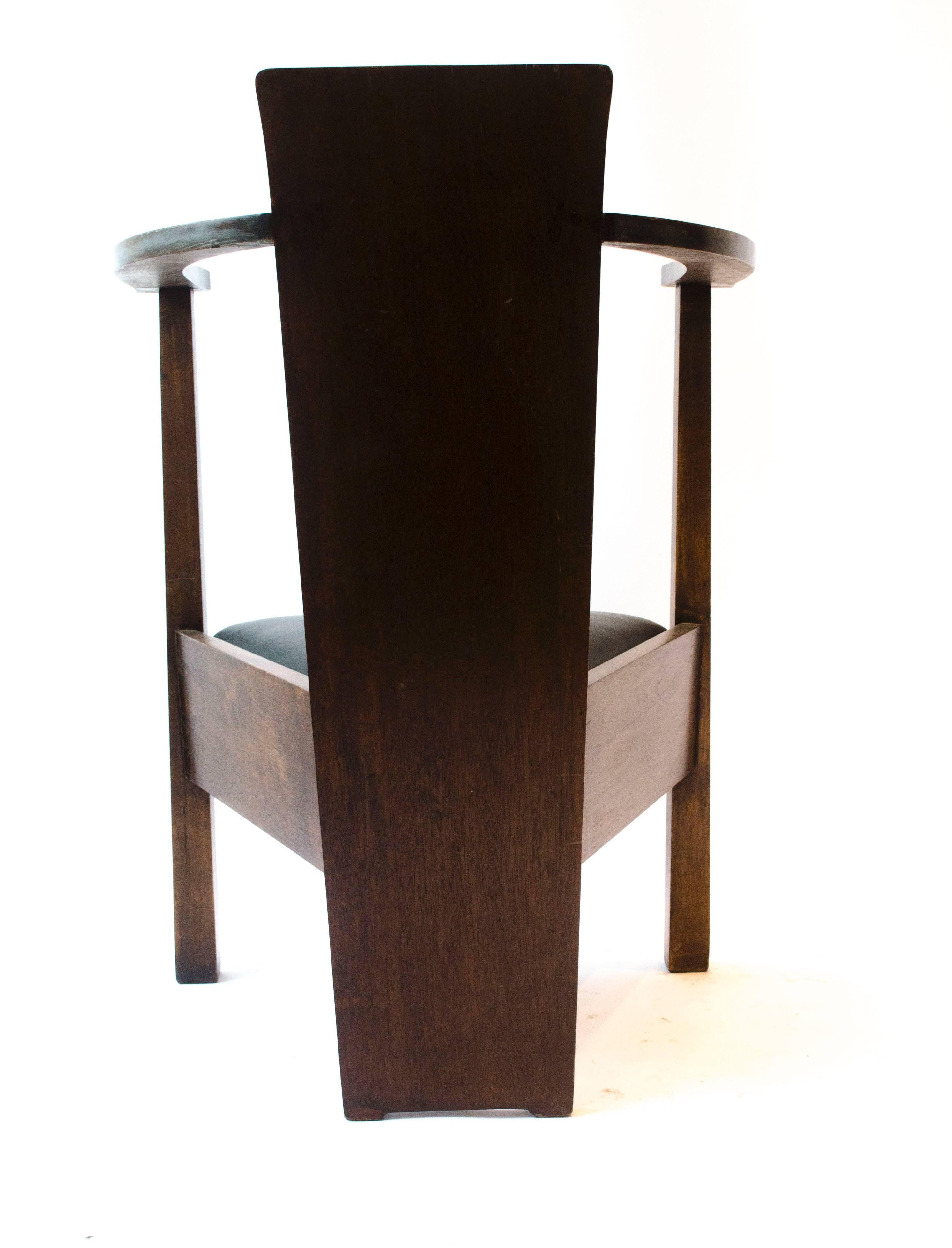 M H Baillie Scott A Pair of Arts and Crafts Armchairs With Foliate and ...