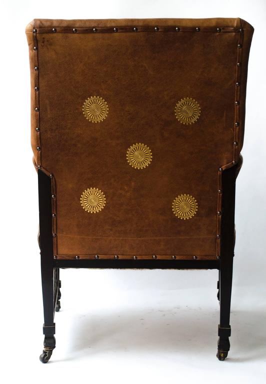 An Anglo-Japanese Lounge Chair with EW Godwin Design Embossed Leather ...