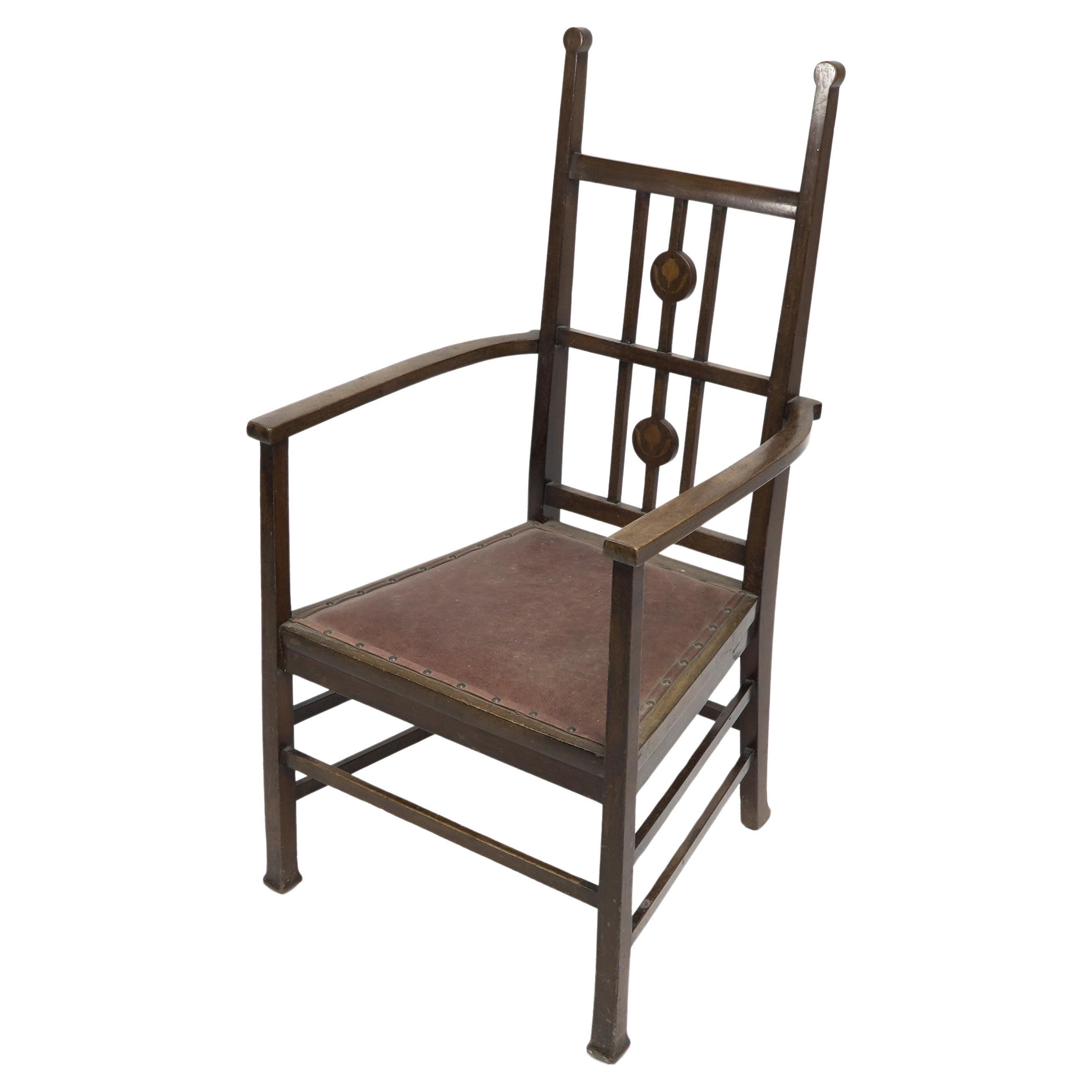 Liberty and Co. An Arts and Crafts Mahogany Armchair with an Art ...