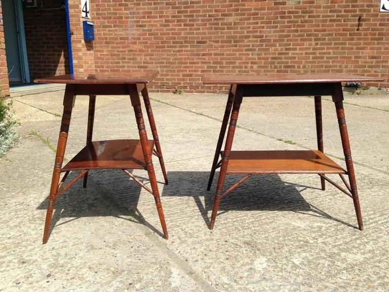 A Rare Pair of Anglo-Japanese two-tier Walnut Side Tables by Jas ...