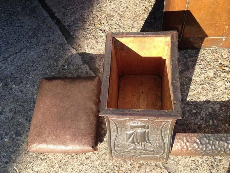 Arts and Crafts Fire Place Set with a Seat to Each Side and Matching ...