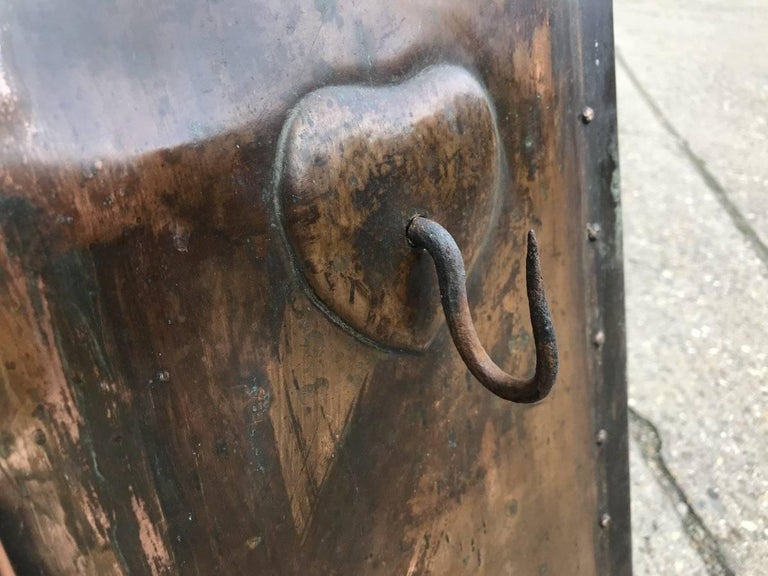 Arts and Crafts Copper Fireplace Inset with Green Ruskin Jewels and Two ...