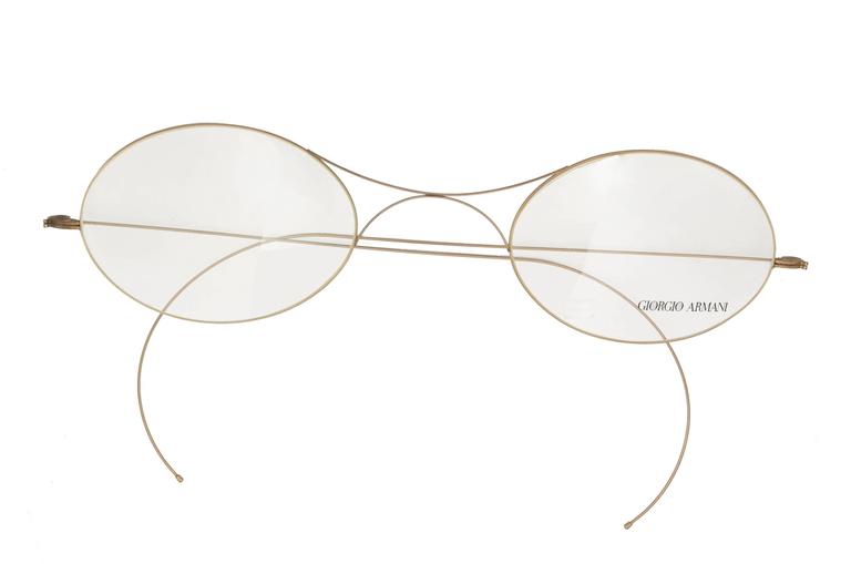 Giorgio Armani Oversized Wire Rimmed Glasses in Faux Tortoise Shell ...