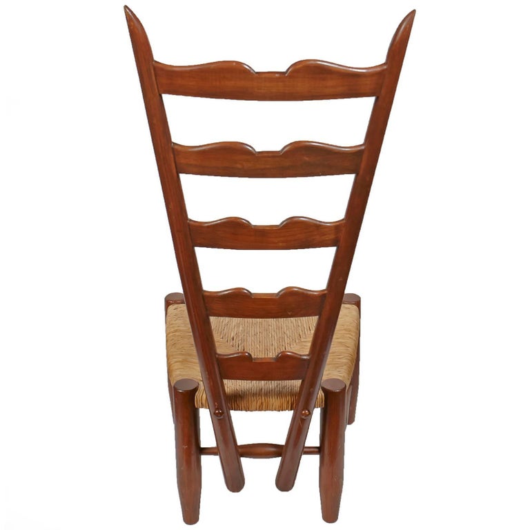 Pair of Vintage Ladder Back Chairs with Low Rush Seat at 1stDibs ...
