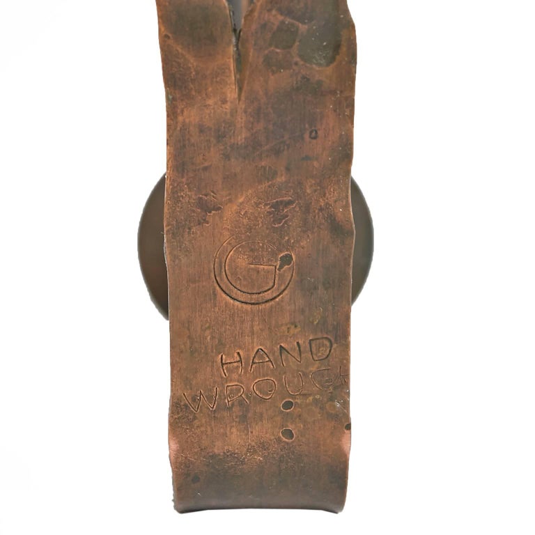 Three Erhard Glander Hand-Wrought Copper Double Candleholders For Sale ...