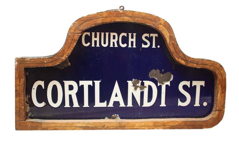 New York City Street Sign Church Street and Cortlandt Street at 1stDibs ...