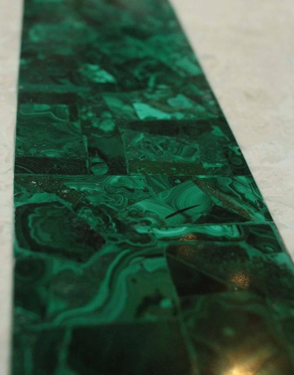 Malachite Inlaid Marble Cocktail Table For Sale at 1stDibs