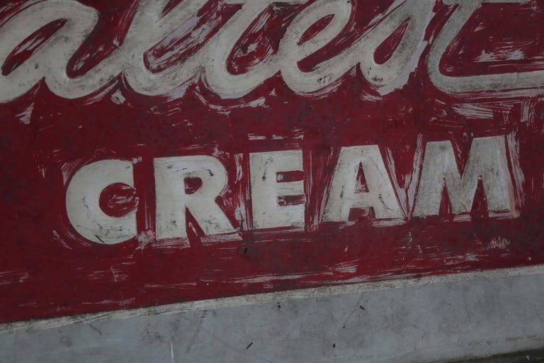 Vintage Metal Ice Cream Sign at 1stDibs