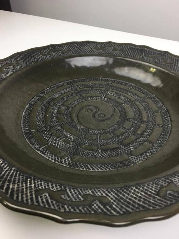 Chinese Rare Tea Dust Glazed Large Porcelain Ceramic Charger Platter ...