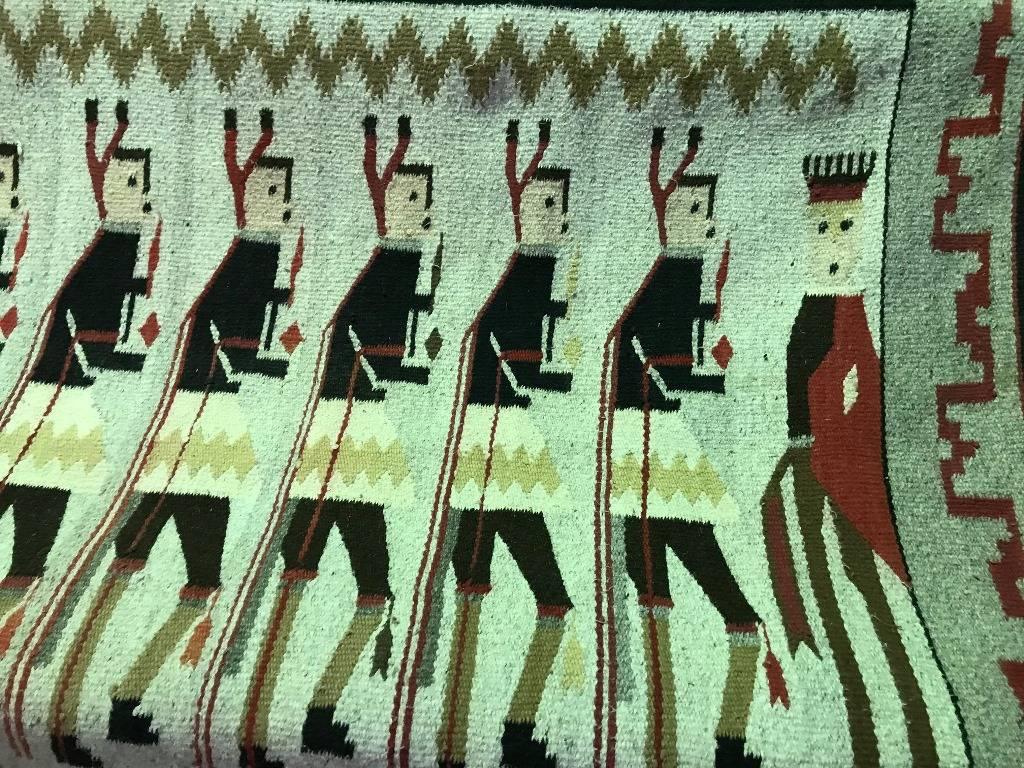 Exceptionally Large Navajo Yei Pictorial Woven Rug/ Blanket at 1stDibs