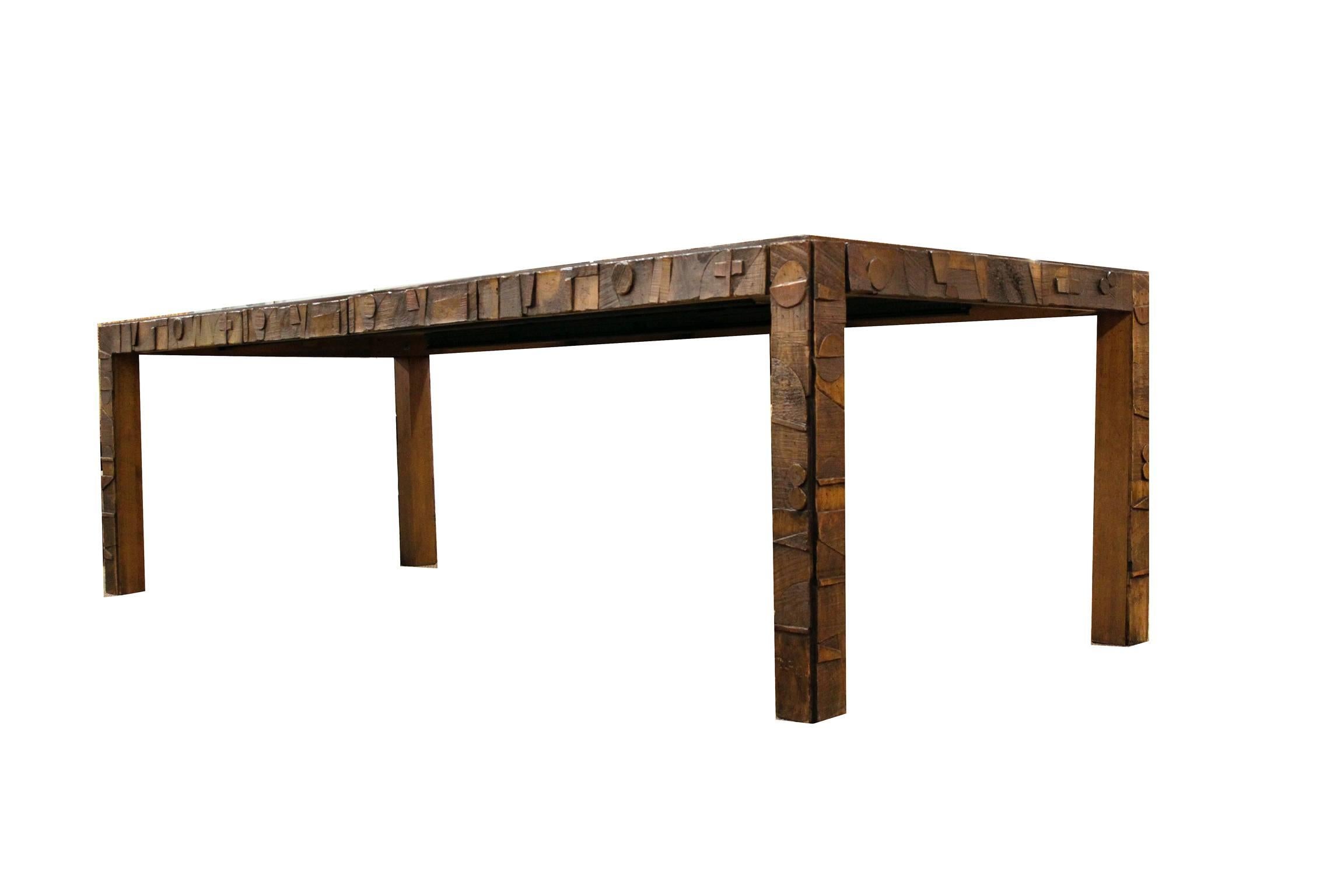 Lane Brutalist Dining Table, Circa 1970s at 1stDibs