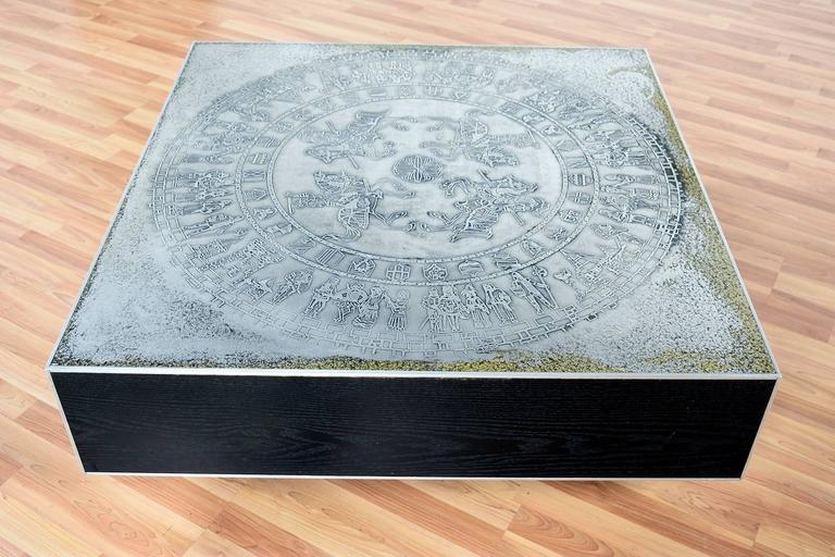 Modern English Embossed Medieval Knight Coffee Table, 1970's Gothic ...