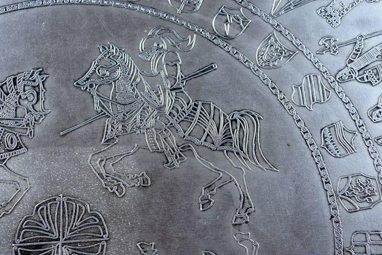 Modern English Embossed Medieval Knight Coffee Table, 1970's Gothic ...