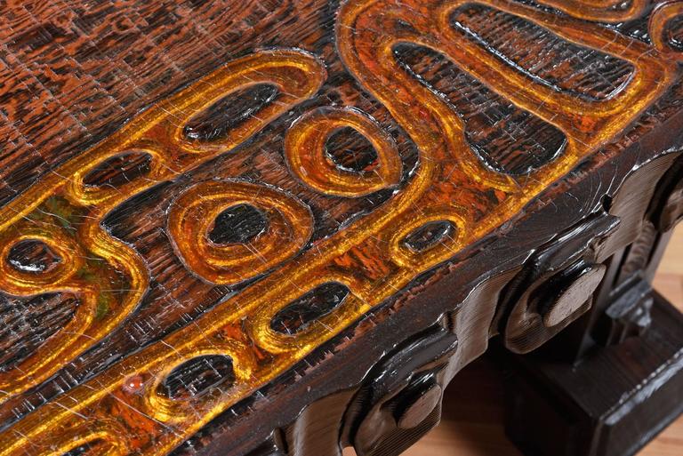 Polynesian Inspired Carved Witco Style Tiki Swamp Cedar Coffee Table ...