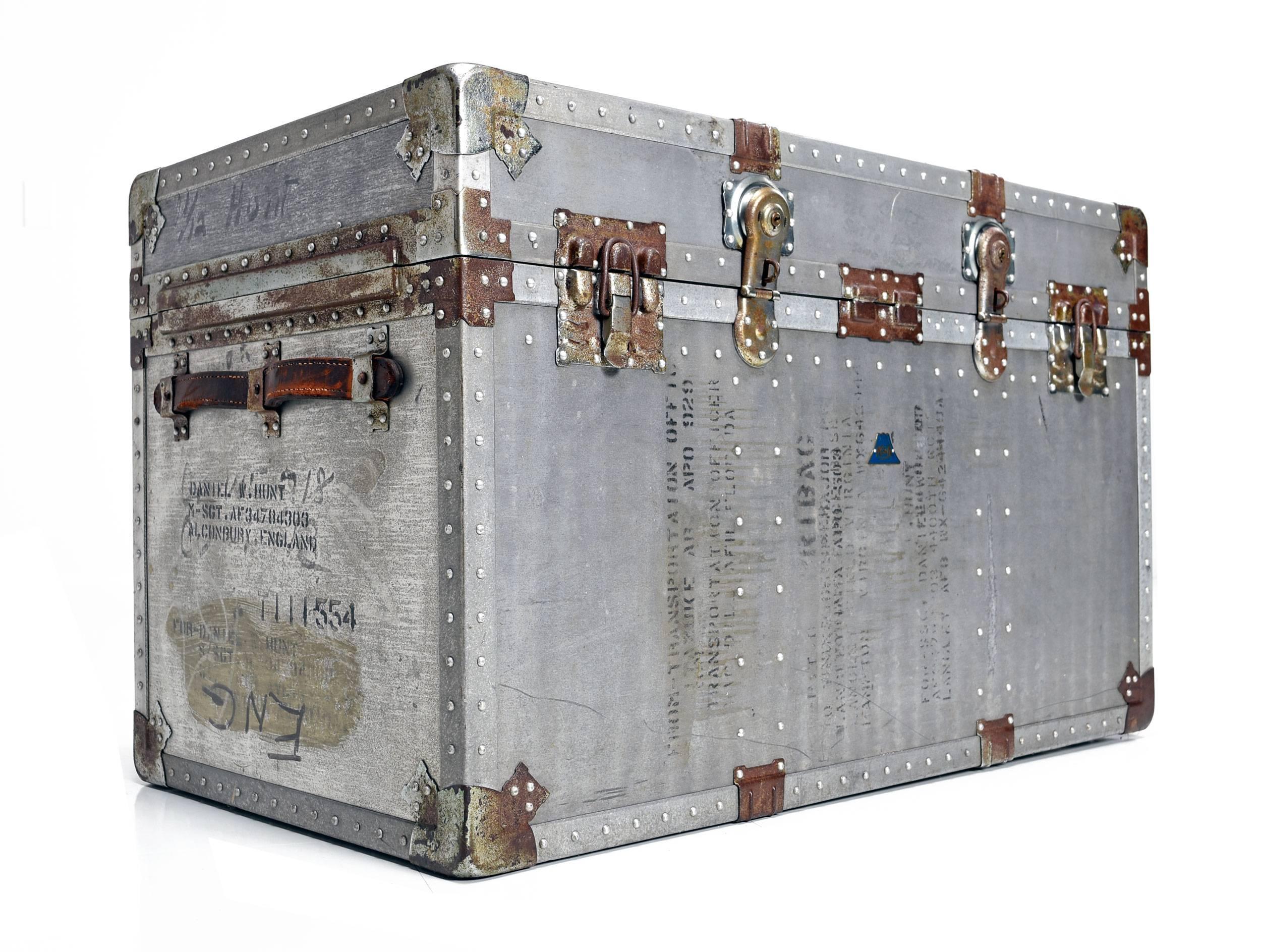 Korean War Era Vintage Aluminum Military Trunk at 1stDibs | kowa ...