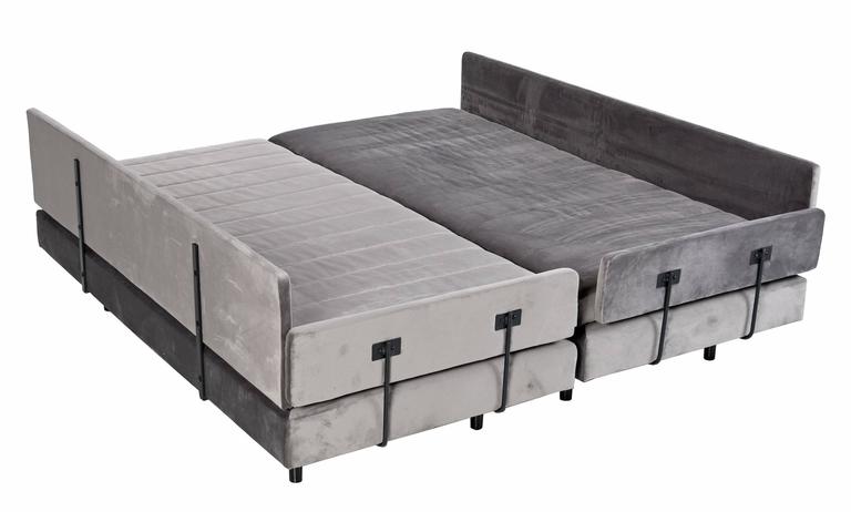 Custom Made Modern Modular Grey Velvet Daybed Sofa at 1stDibs | modular ...