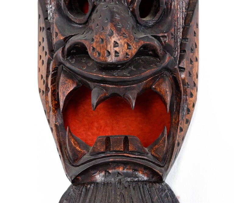 Hand Carved Bakunawa Dragon Demon Mask Totum Wall Hanging Art at 1stDibs