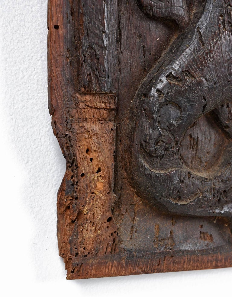Medieval Aquatic Wildman or Merman Pagan Wood Carving at 1stDibs ...