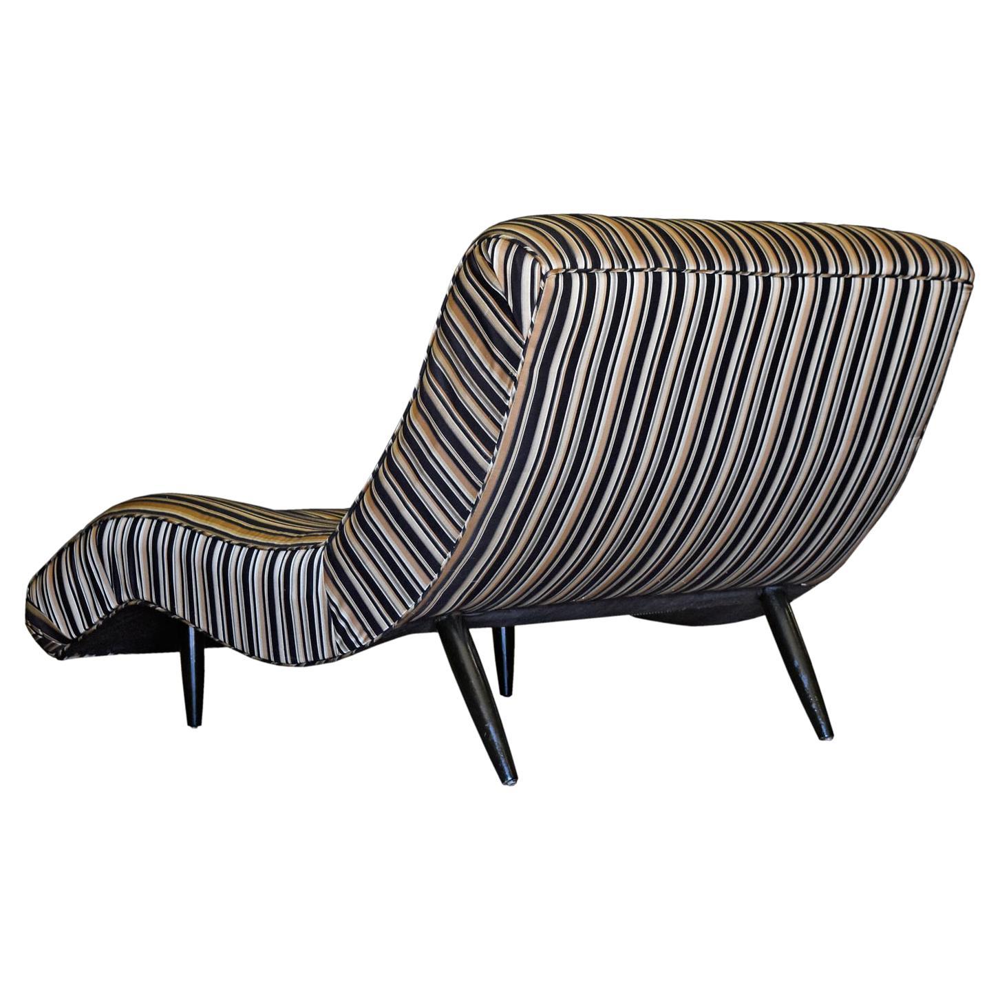 Undulating "Wave" Chaise Longue Chairs in Mohair by Adrian Pearsall ...