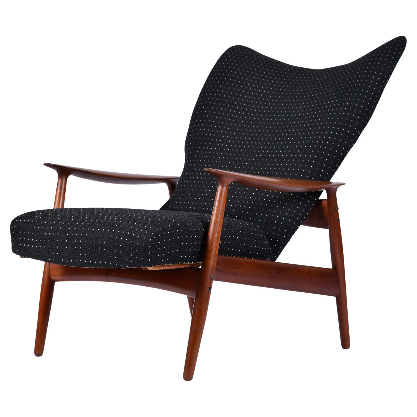 Norwegian Teak Wingback Recliner Lounge Chair by K. Rasmussen for Peter ...