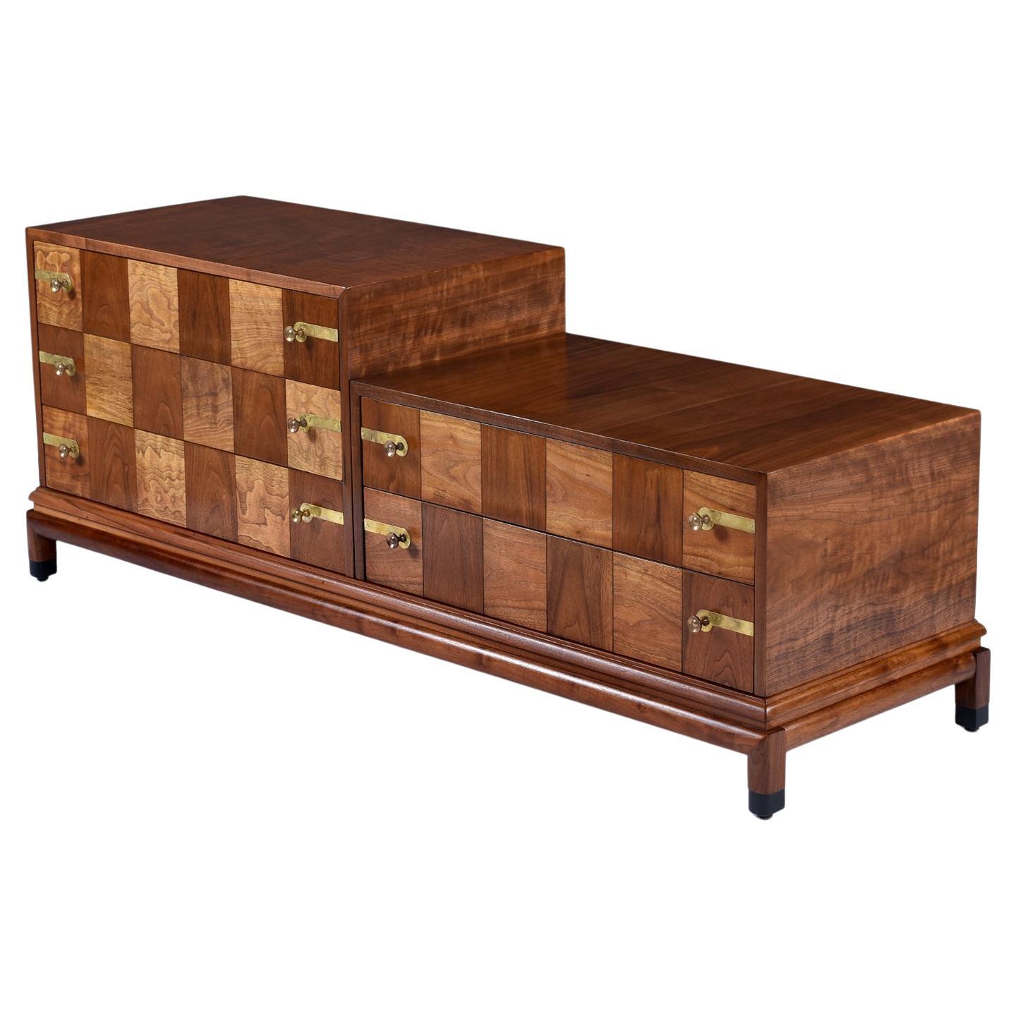 Renzo Rutili for John Stuart 3-Piece Checker Parquet Campaign Style ...