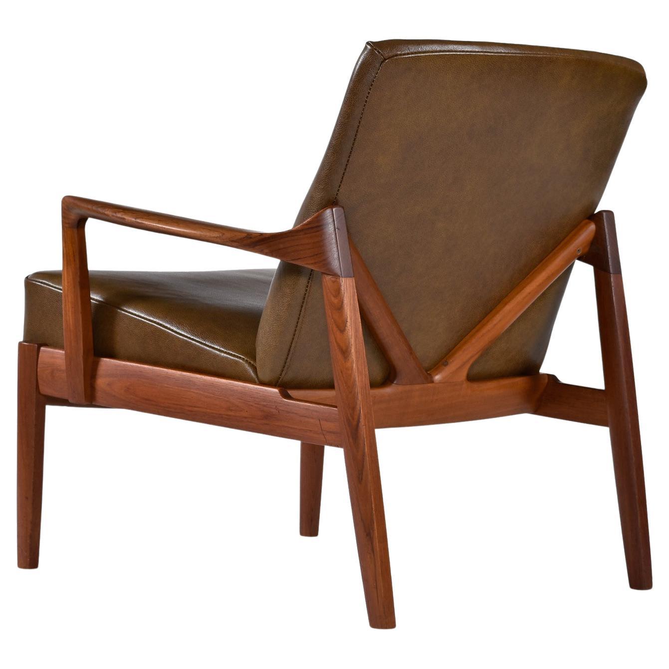 Rare Tove and Edvard Kindt-Larsen Danish Teak Chair with Yellow Ochre ... Rare Tove and Edvard Kindt-Larsen Danish Teak Chair with Yellow Ochre ...
