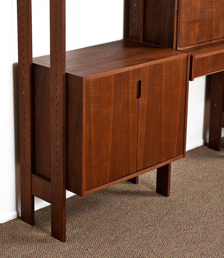 Danish Modern Freestanding Walnut Room Divider Wall Unit, circa 1960s ...
