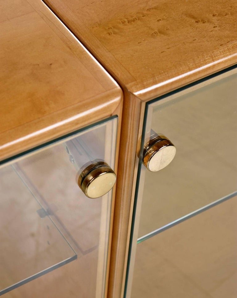 Hollywood Regency Maple Credenza with Custom Made Metal Base at 1stDibs