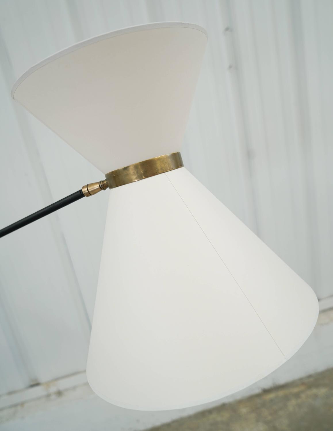 Iron Counterweight Floor Lamp with Brass Base and Weight For Sale at ...