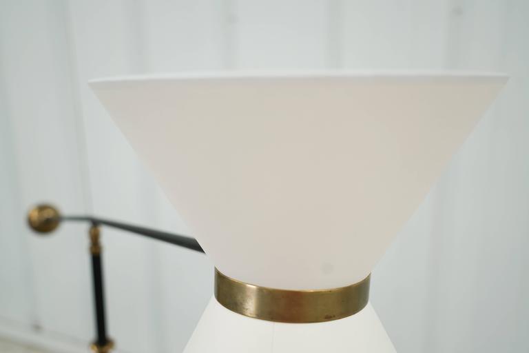 Iron Counterweight Floor Lamp with Brass Base and Weight at 1stDibs