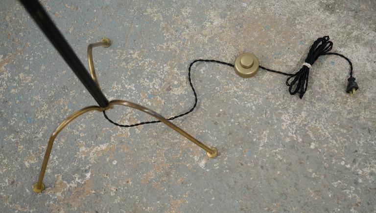 Iron Counterweight Floor Lamp with Brass Base and Weight at 1stDibs