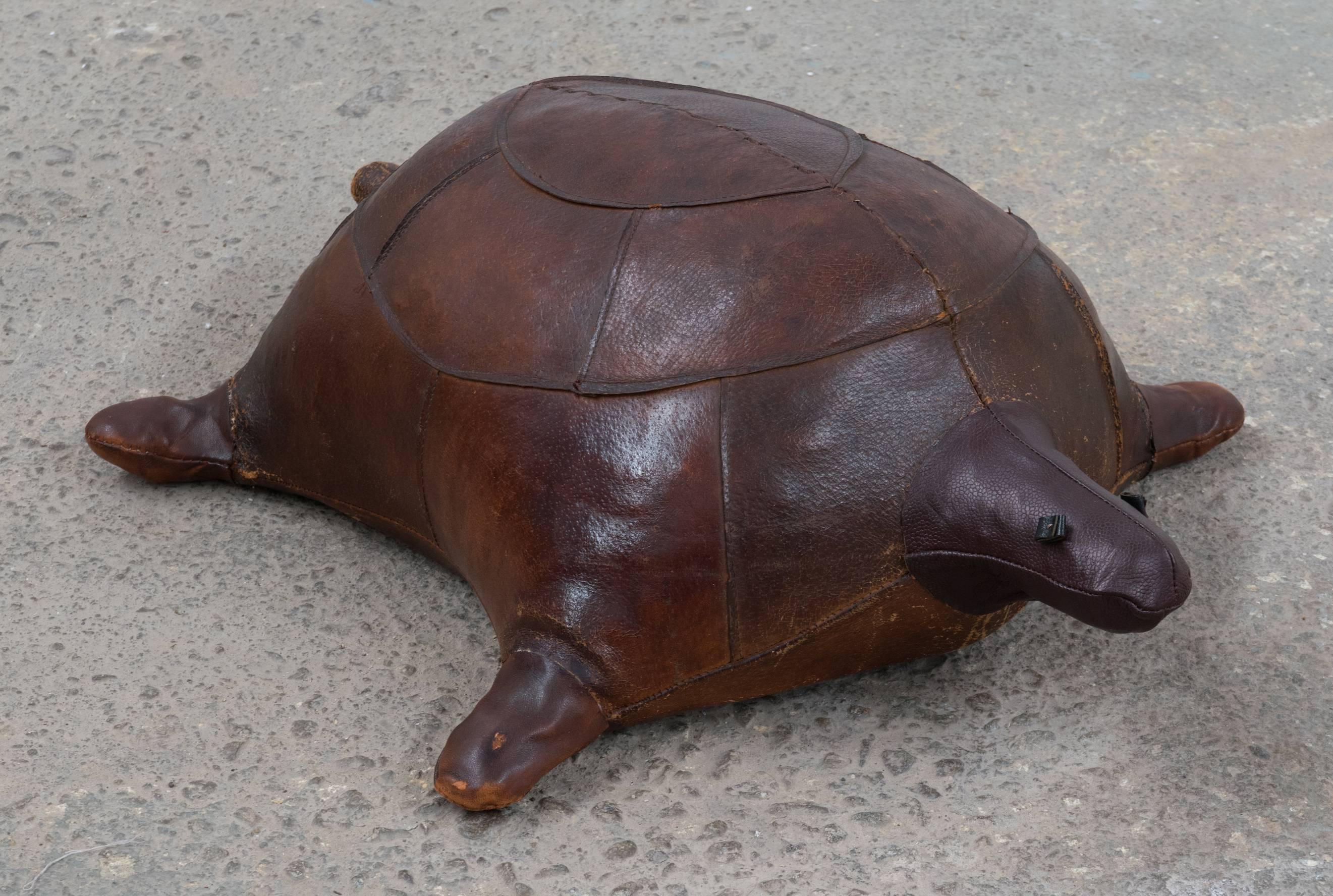 Vintage Abercrombie Leather Tortoise Footstool at 1stDibs | 70s ...