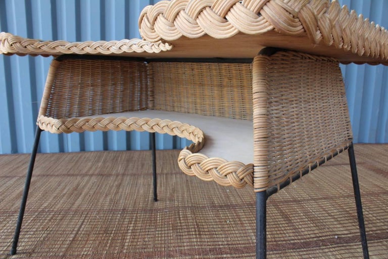 Vintage Wicker and Iron Vanity at 1stDibs | vintage wicker vanity ...