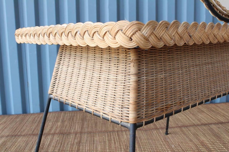 Vintage Wicker and Iron Vanity at 1stDibs | vintage wicker vanity ...