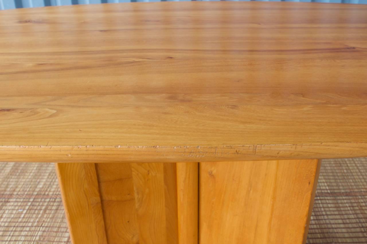 Vintage French Solid Elm Dining Table at 1stDibs