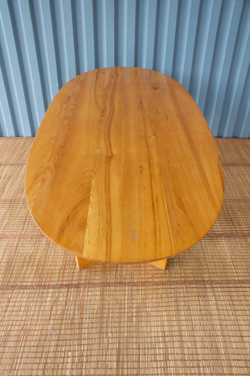 Vintage French Solid Elm Dining Table at 1stDibs