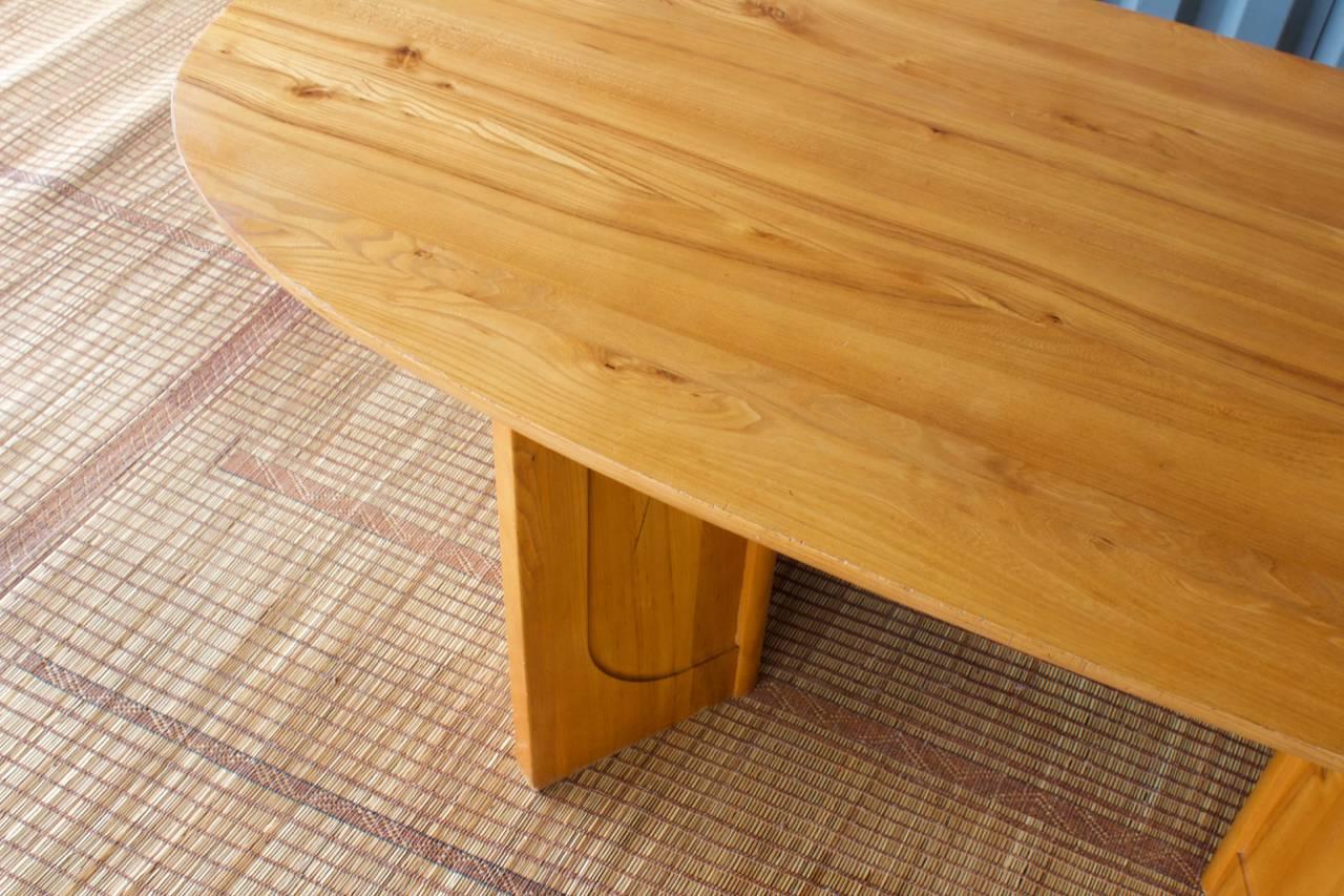 Vintage French Solid Elm Dining Table at 1stDibs