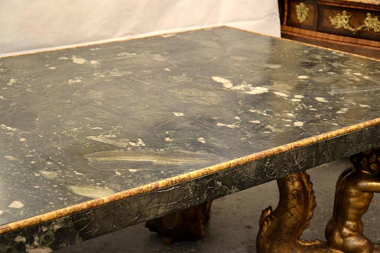 Grand Italian Marble and Carved Gilt Stucco Dining Table at 1stDibs