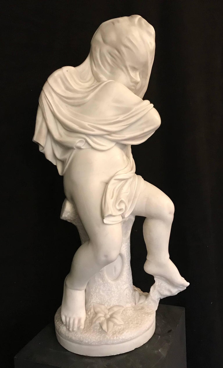 "Amor Secreto" 19th Century Carrara Marble Sculpture Signed Antonio ...