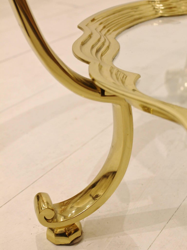 1970s LaBarge Italian Made, American Design, Glass, Polished Brass ...