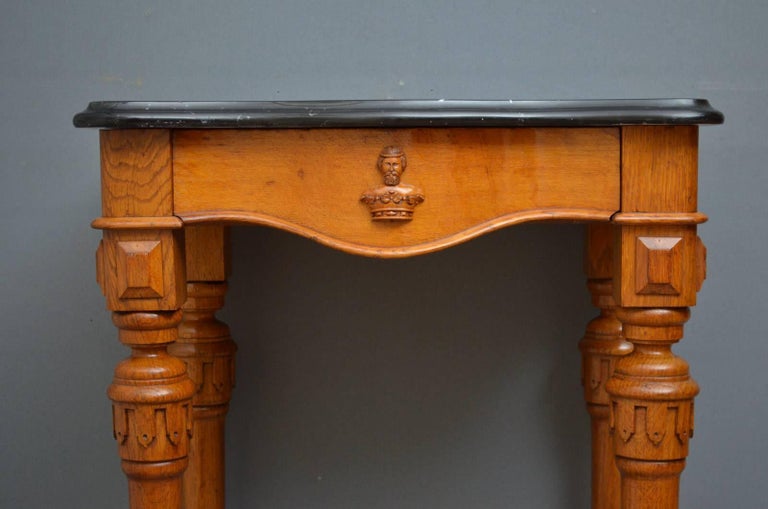 Stylish Victorian Console Table in Oak For Sale at 1stDibs