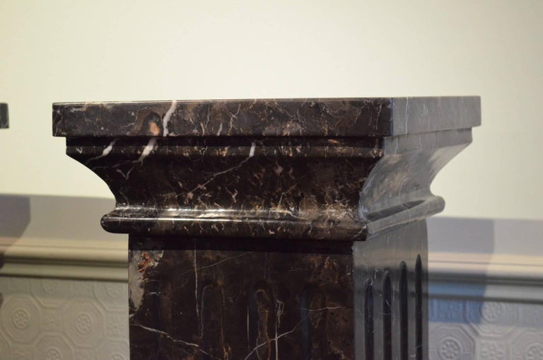 Large Pair of 19th Century Black Marble Pedestals Black Marble Columns ...