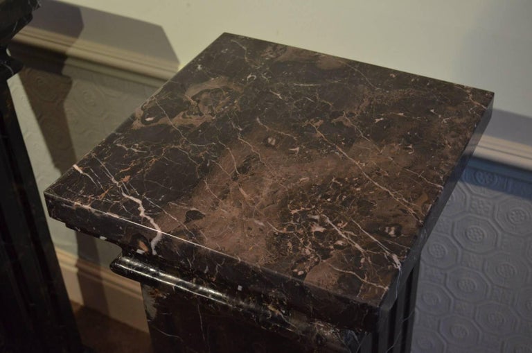 Large Pair of 19th Century Black Marble Pedestals Black Marble Columns ...
